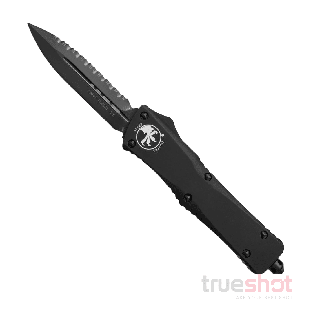 Microtech - Combat Troodon - Serrated - Black - Aluminum - Premium Ste ...
