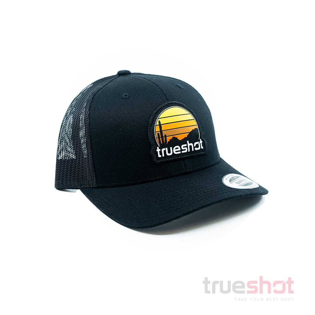 True Shot - New Sunset Retrowave Patch - Trucker Hat – True Shot Ammo
